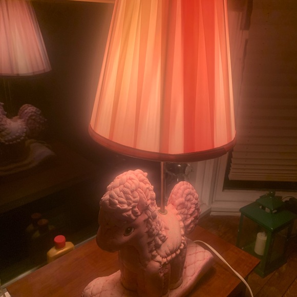 Accents | Vintage Rare Ceramic Pink Quilt Girls Horse Lamp Nursery ...